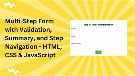 Multi Step Form With Html Css And Javascript Step By Step Guide 📝👨‍💻 Youtube