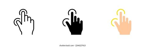 Scrolling Set Icon Index Finger Brush Stock Vector Royalty Free 2244227413 Shutterstock