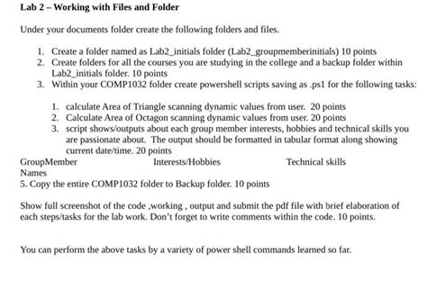 Lab 2 Working With Files And Folder Under Your Chegg