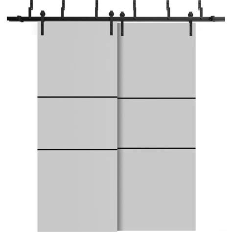Sliding Closet Barn Bypass Doors 36 X 80 Inches Planum 0014 Grey Ash