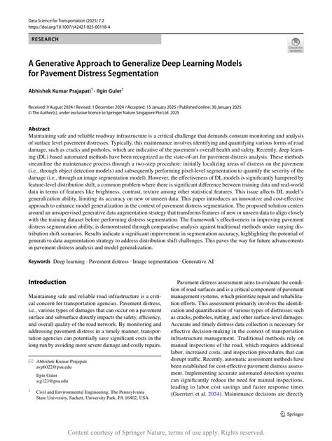 A Generative Approach To Generalize Deep Learning Models For Pavement