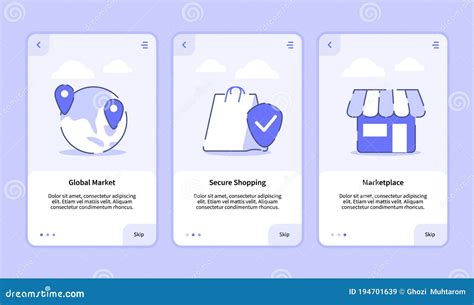 Global Market Secure Shopping Marketplace Onboarding Screen For Mobile