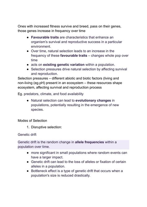 Speciation External Notes Biology Level 3 Ncea Thinkswap