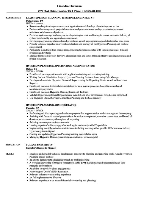 Hyperion Planning Resume Samples Velvet Jobs