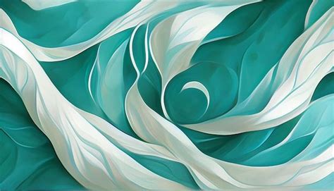 An Abstract Elegant Teal And White Wave Background Premium Photo