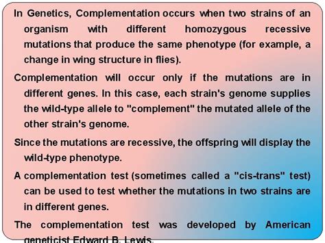 Complimentation Test In Genetics Complementation Occurs When Two