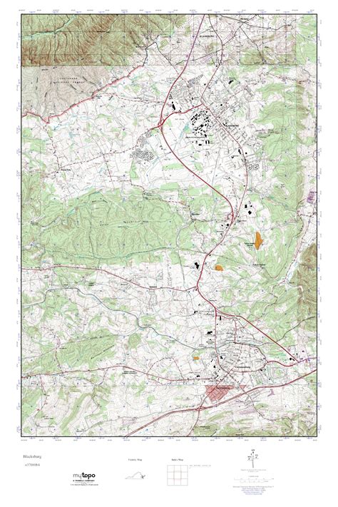 MyTopo Blacksburg Virginia USGS Quad Topo Map