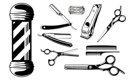 Barbershop Icon Set Vector Design Barbershop Illustration Simple Icon