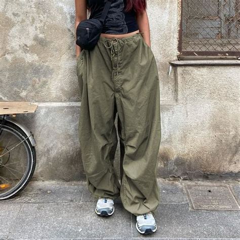 Sosana Low Waist Loose Fit Cargo Wide Leg Pants Yesstyle