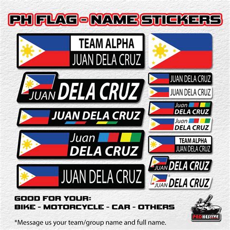 Ph Flag Name Customize Bike Helmets Stickers Motors Padhessive Shopee