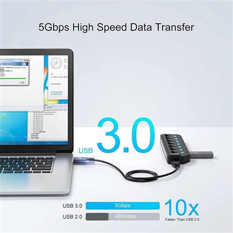 Usb 3 0 Hub 7 Port Usb Hub Splitter 5gbps Highspe Grandado