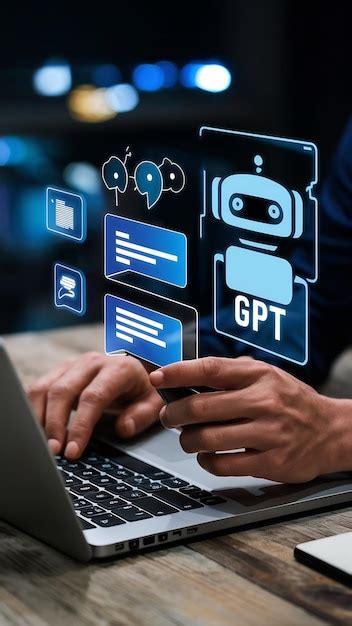 Man Using Laptop Or Smartphone With Chat Gpt Chat With Artificial Intelligencesystem Artificial