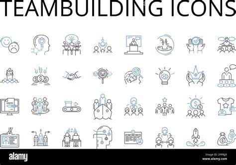 Teambuilding Icons Line Icons Collection Leadership Symbols