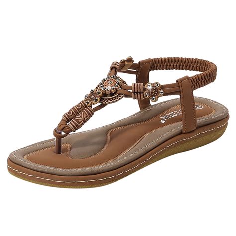 Women Ladies String Bead Casual Elastic Band Bohemian Beach Shoes