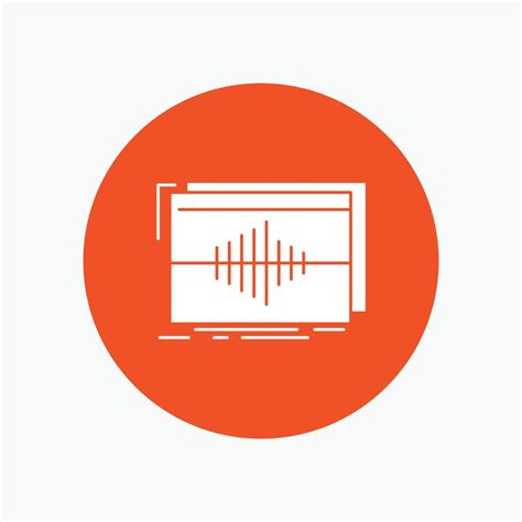 Audio Frequency Hertz Sequence Wave White Glyph Icon In Circle