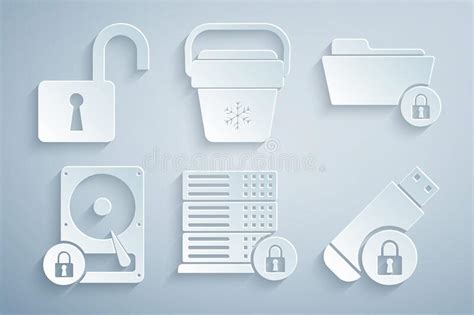 set server security with lock folder and hard disk drive usb flash