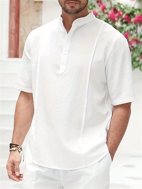 Mens Button Down Short Sleeve Business Casual Dress Shirt Mens Pants