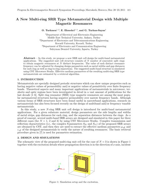 Pdf A New Multi Ring Srr Type Metamaterial Design With Multiple Magnetic Resonances