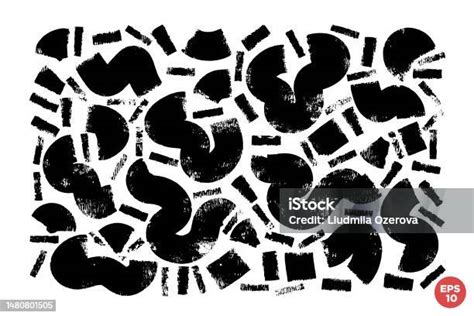 잉크 브러시는 낙서 벡터 세트를 그렸습니다 대담한 물결 모양 손으로 그린 서예 소용돌이 벡터 그래픽 디자인 요소가 설정되었습니다 건조한에 대한 스톡 벡터 아트 및 기타