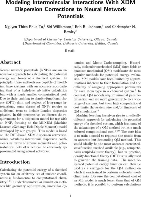 Modeling Intermolecular Interactions With Xdm Dispersion Corrections To