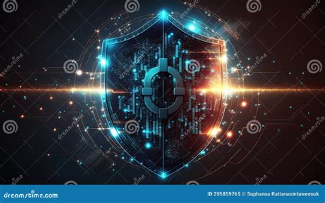 Cyber Security Locked Shield Technology Stock Image Image Of Identity