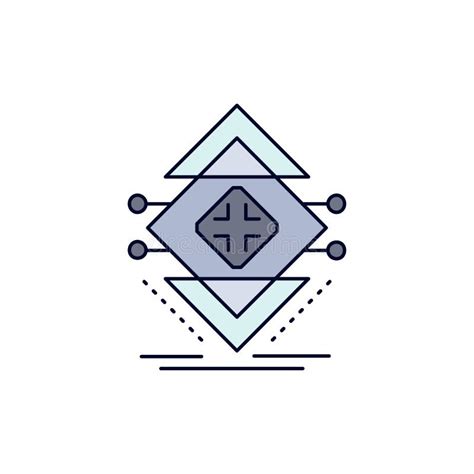 computing data infrastructure science structure flat color icon