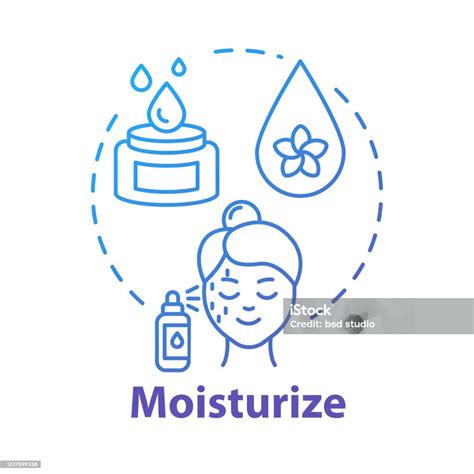 피부 보습 피부과 컨셉 아이콘 화장품 보습제 스킨 케어 및 뷰티 아이디어 얇은 라인 일러스트 벡터 절연 윤곽선 Rgb 색상