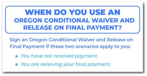 Signing An Oregon Conditional Waiver And Release On Final Payment Read