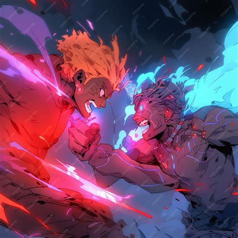 Premium Ai Image Anime Characters Fighting With Each Other In A Dark