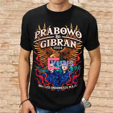 Yuns Kaos Distro Cowok Dewasa Prabowo Gibran Baju Keren Terbaru