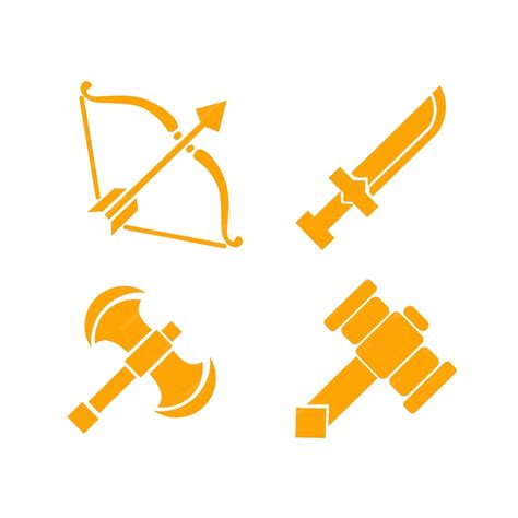 Premium Vector Tool Set Icon Or Logo Design In Adventur Game