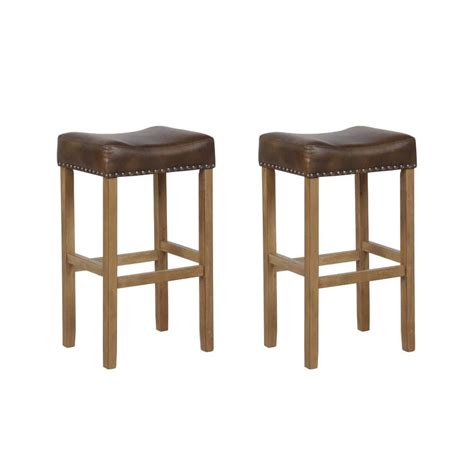 Nathan James Hylie 29 In Nailhead Wood Pub Height Counter Bar Stool