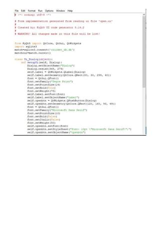 Fantasy Cricket Game Using Python Intershala Project Pdf Programming Languages Computing