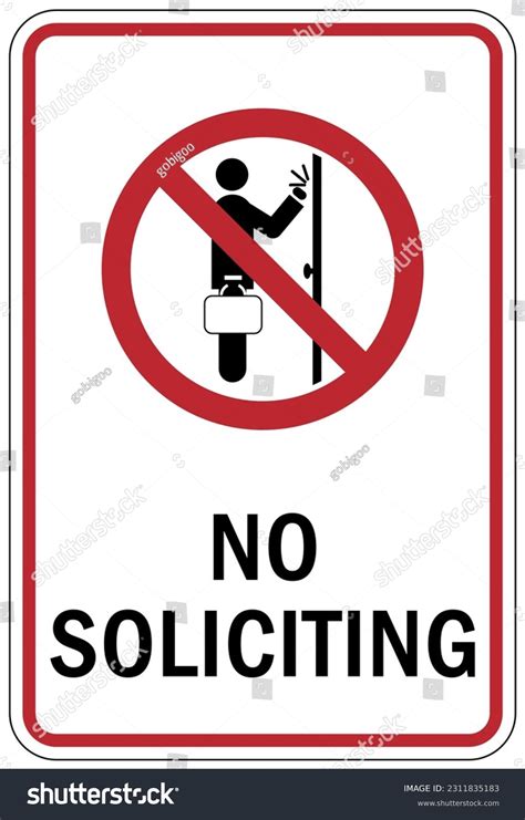 No Soliciting Warning Sign Labels Stock Vector Royalty Free