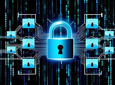 Cybersecurity Network With Padlock Graphic Illustrating Data Protection