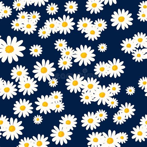 Daisy Seamless Pattern On Fresh Mint Background Floral Ditsy Print