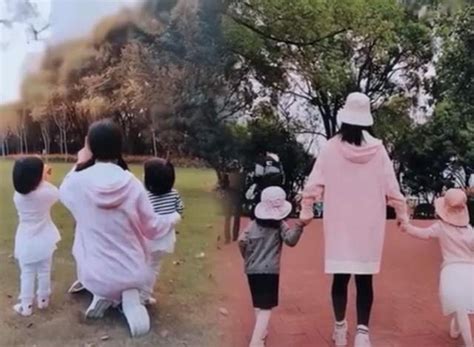 谢娜一家五口同游，仨女儿正脸同时曝光，模样可爱长得像是三胞胎腾讯新闻