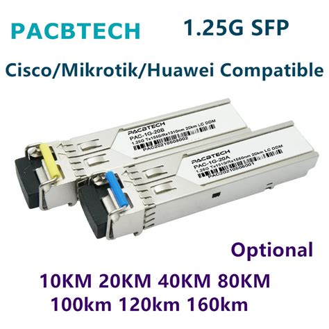 1,25G SFP трансивер одномодовый одноволоконный 3 ~ 200 км BiDi 120 Нм ...
