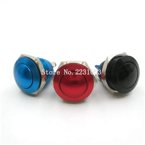 Mm Start Horn Button Momentary Stainless Steel Metal Push Button Switch Reset Switches Red