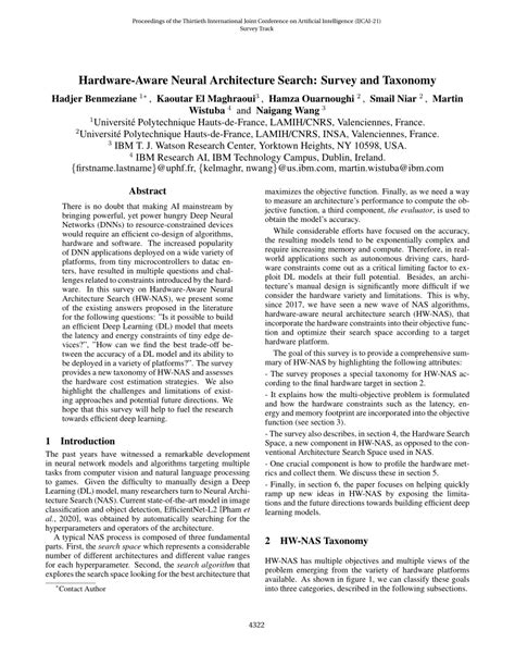Pdf Hardware Aware Neural Architecture Search Survey And Taxonomy