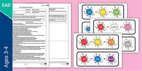 Eyfs Magic Colour Mixing Adult Input Plan And Resource Pack