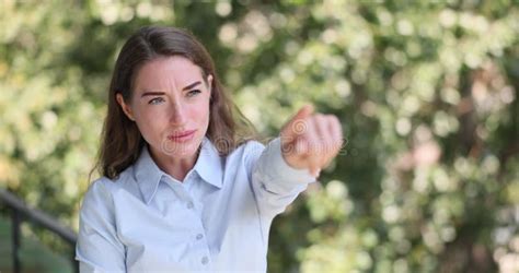 Woman Showing With Hand Beautiful Place Or Landmark View Stock Video