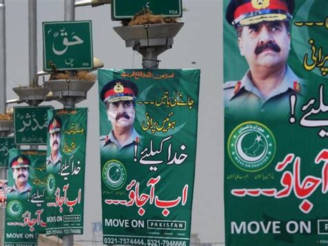 Posters Asking Pakistan Army Chief Sharif For Military Coup Raise