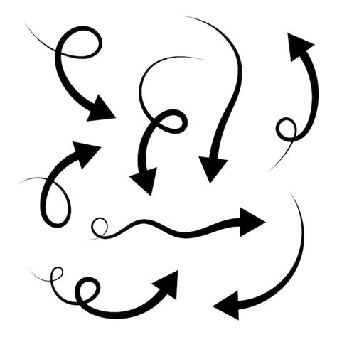 Conjunto De Flechas Dibujadas A Mano Vector Premium