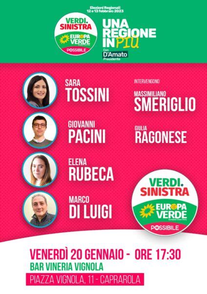Regionali Domani A Caprarola La Presentazione Dei Candidati Verdi E