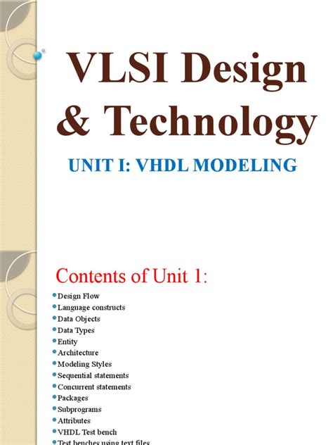 Unit 1 Vhdl Modeling Udated Pdf