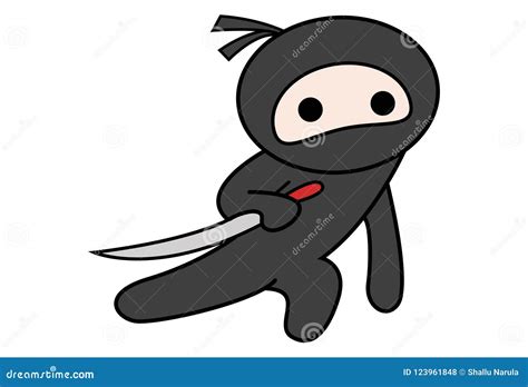 Vector Cartoon Illustration Of Ninja Stock Vector Illustration Of