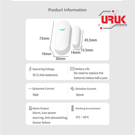 Smart Magnetic Wifi Door And Window Sensor Uruktech Sinaa A St