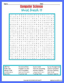 Tech Savvy Fun Computer Science Word Search Computer Science Puzzle