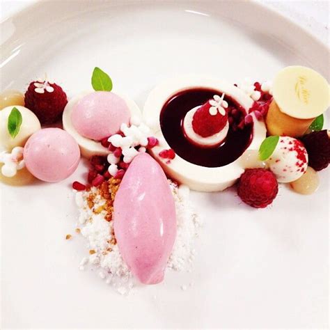 Lychee Mousse Raspberry Sauce Lychee Gel And Raspberry Rose Ice